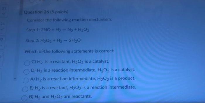Solved Question 26 (5 points) Consider the following | Chegg.com