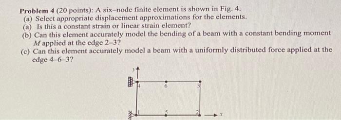 Solved Problem 4 (20 points): A six-node finite element is | Chegg.com