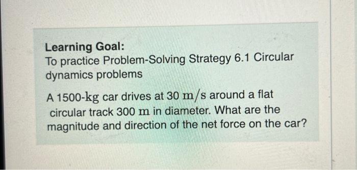 Solved Learning Goal: To practice Problem-Solving Strategy | Chegg.com