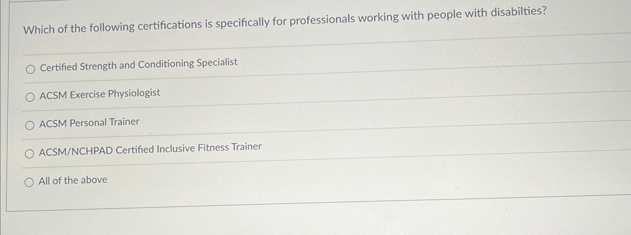 Solved Which of the following certifications is specifically | Chegg.com