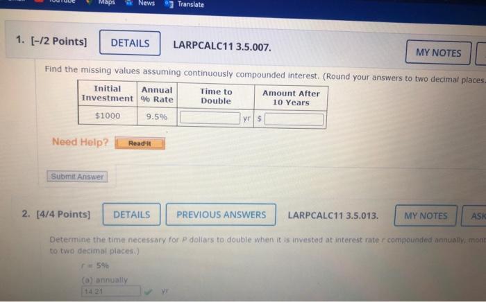 Solved Find the missing values assuming continuously | Chegg.com