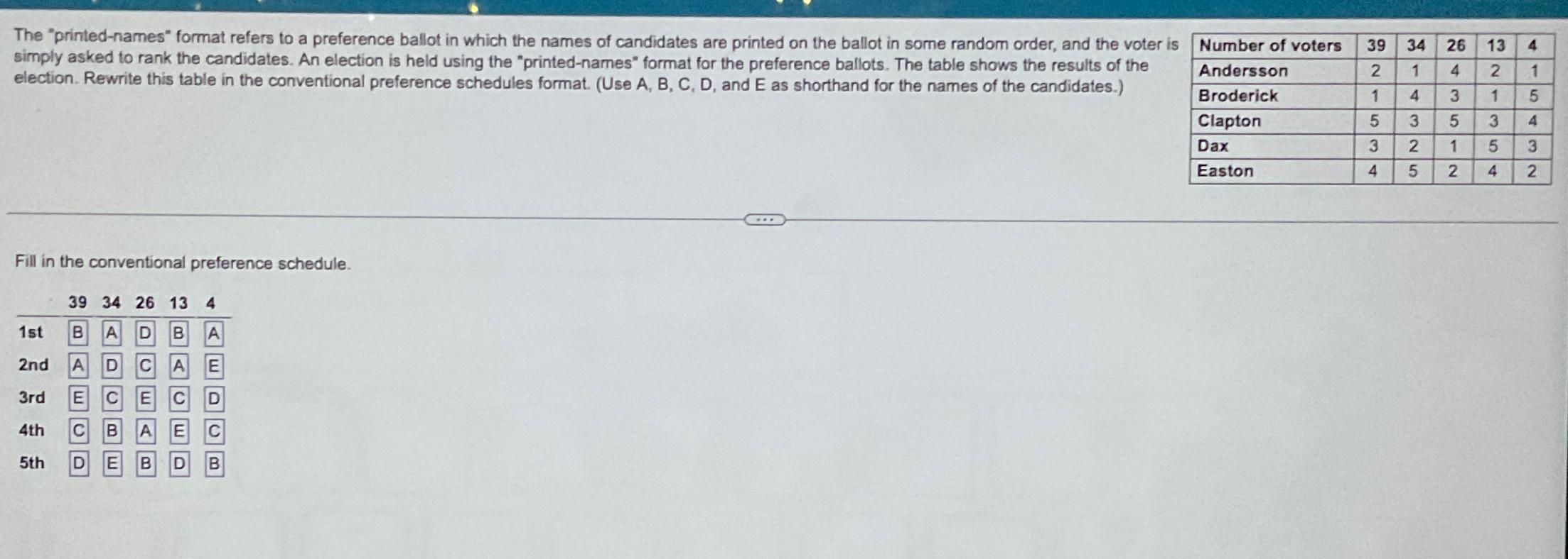 Solved The "printed-names" format refers to a preference | Chegg.com