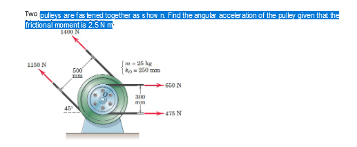 Solved Two pulleys are fas tened together as show n. ﻿Find | Chegg.com