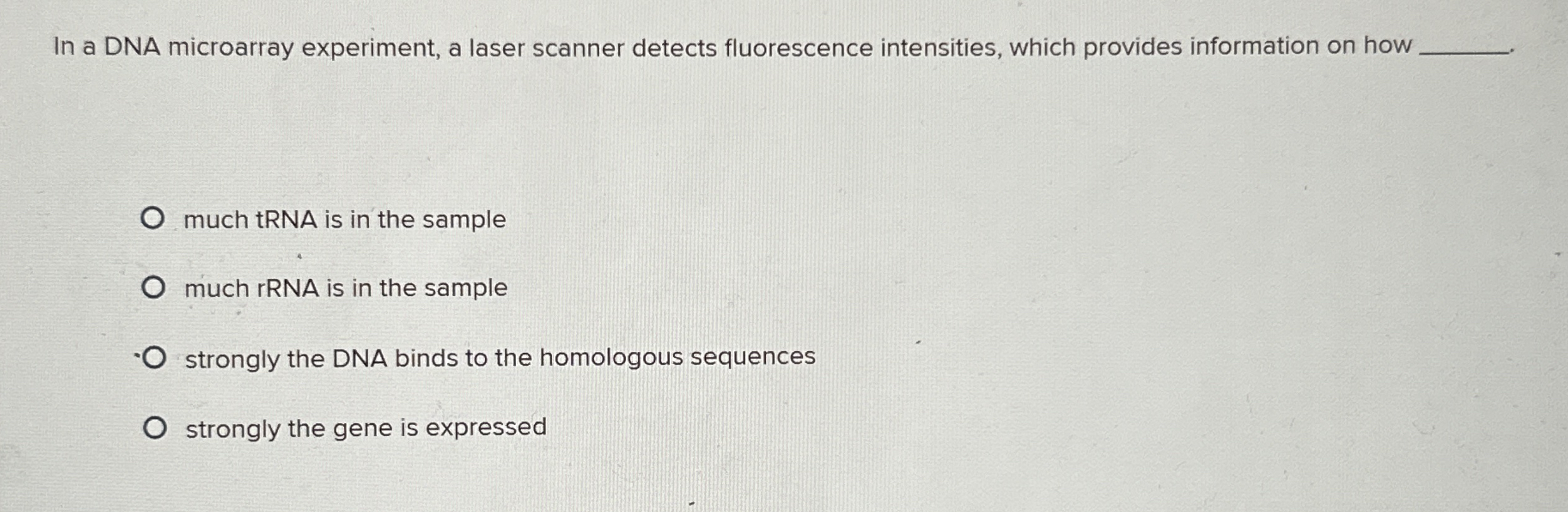 Solved In a DNA microarray experiment, a laser scanner | Chegg.com