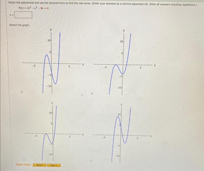 Solved Factor the polynomial and use the factored form to | Chegg.com