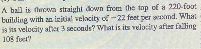 Solved Vertical Motion In Exercises 101 and 102, use the | Chegg.com
