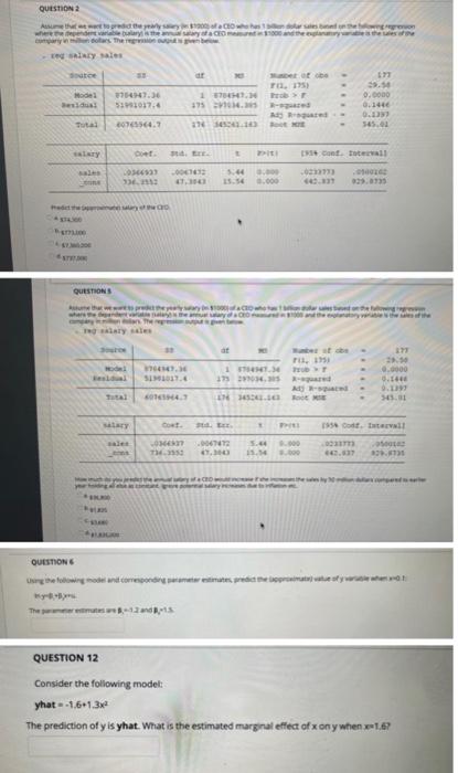 Solved 1IUsing the follawing model and corresponding | Chegg.com