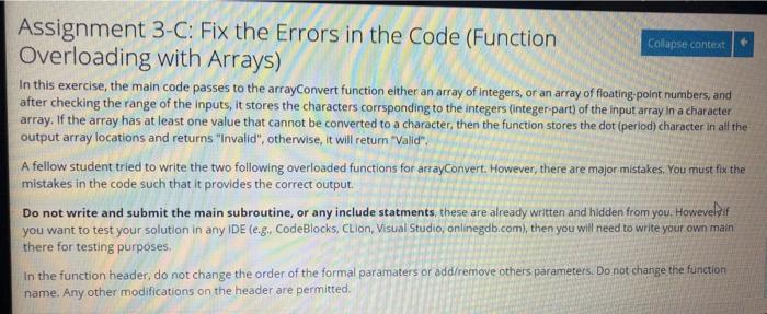 Solved Assignment 3-C: Fix the Errors in the Code (Function | Chegg.com