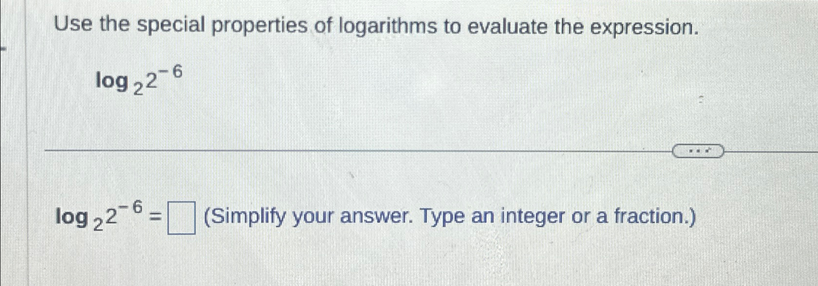 Solved Use the special properties of logarithms to evaluate | Chegg.com