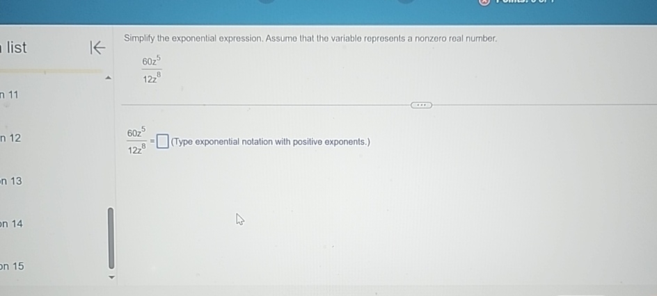 Solved listSimplify the exponential expression. Assume that | Chegg.com