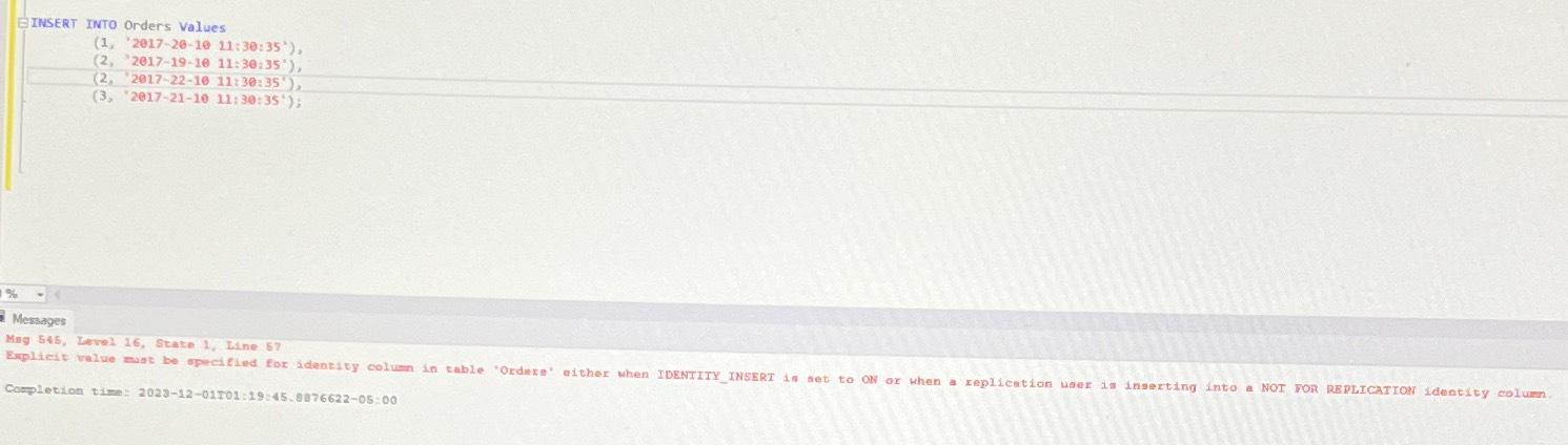 Solved i need help my code is not working BINSERT INTO | Chegg.com