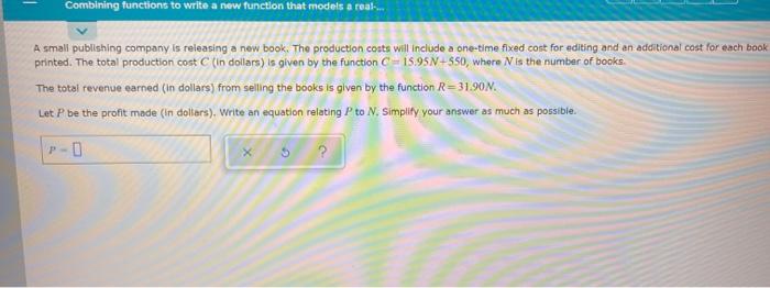 Solved Combining functions to write a new function that | Chegg.com