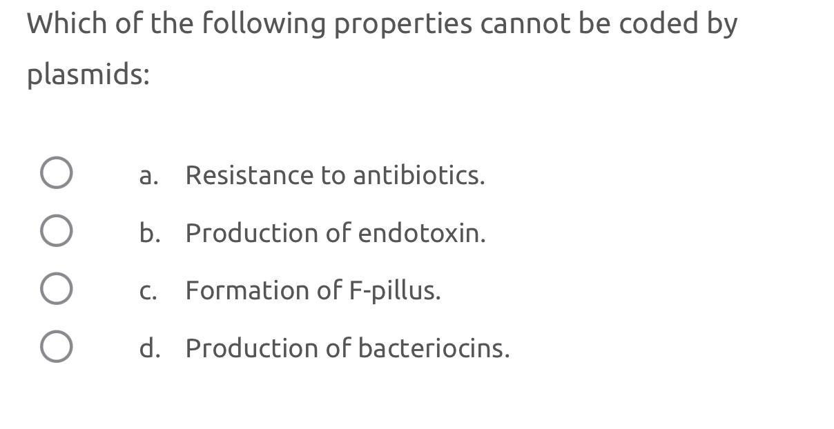 Solved Which of the following properties cannot be coded by | Chegg.com