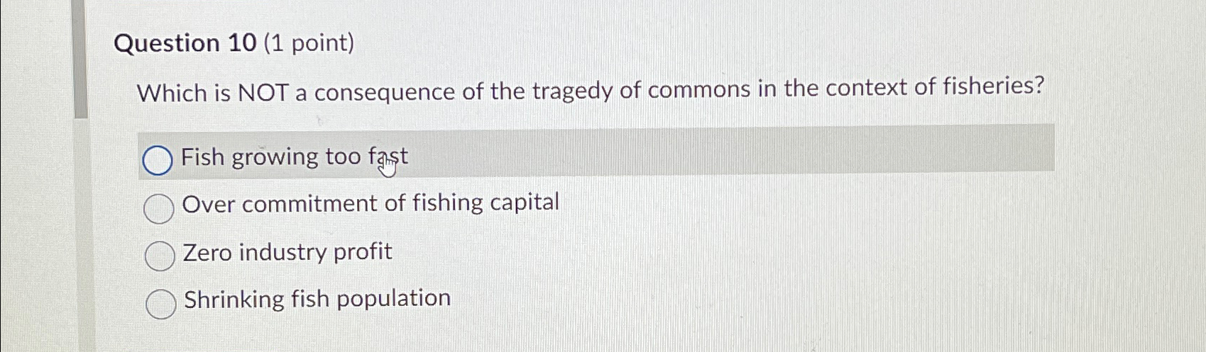 Solved Question 10 (1 ﻿point)Which is NOT a consequence of | Chegg.com