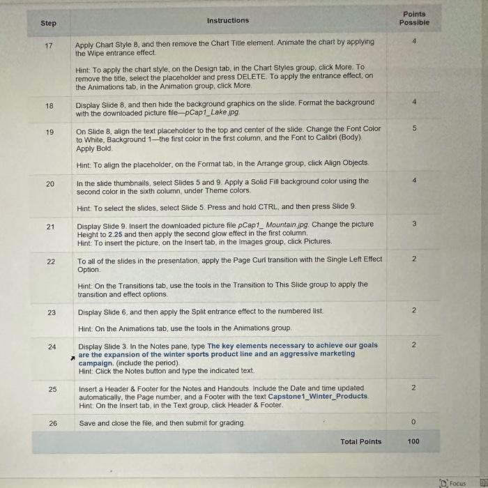 Solved Step Instructions Points Possible 1 Open the | Chegg.com
