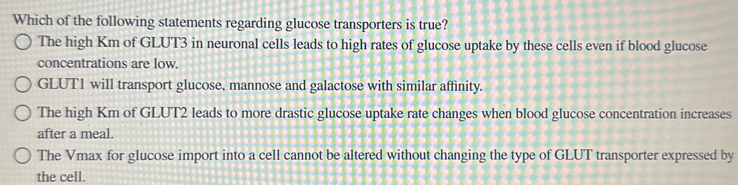 Solved Which of the following statements regarding glucose | Chegg.com