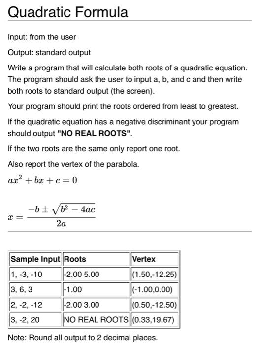 Solved Input: from the user Output: standard output Write a | Chegg.com