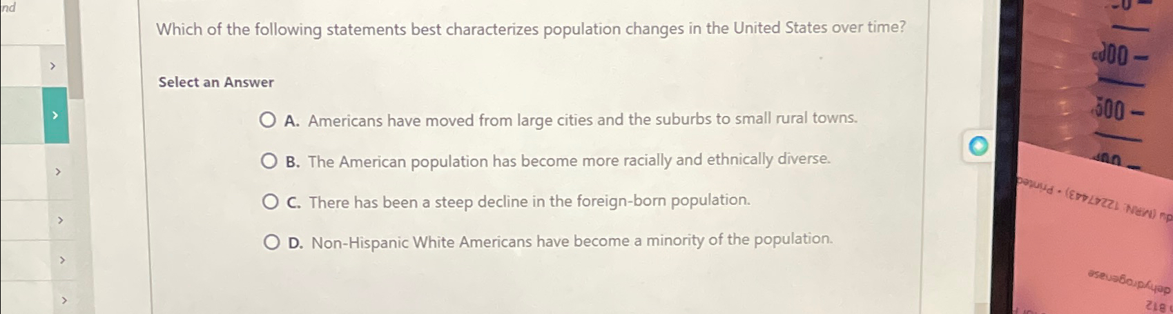 Solved Which of the following statements best characterizes | Chegg.com