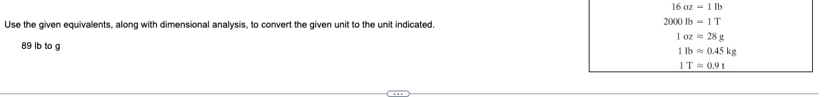 Solved Use the given equivalents, along with dimensional | Chegg.com
