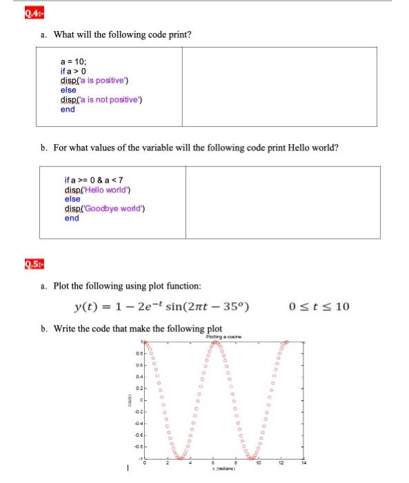 Solved a. Answer All the Questions using MATLAB. Each | Chegg.com