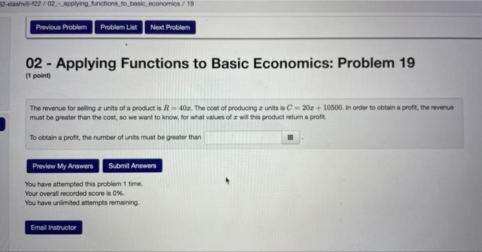 Solved 02 - Applying Functions to Basic Economics: Problem | Chegg.com
