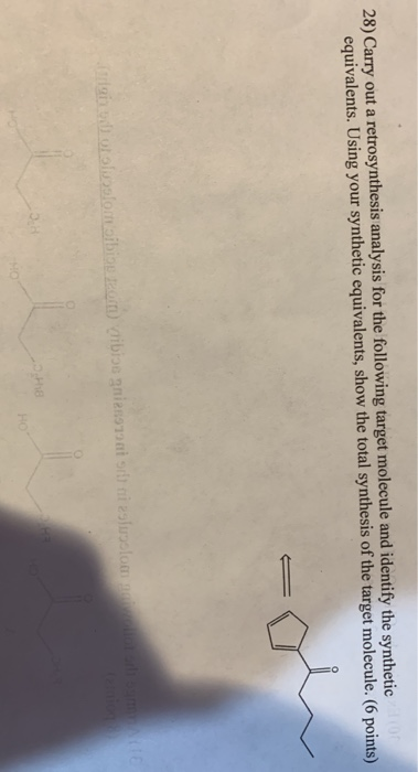 Solved 28) Carry out a retrosynthesis analysis for the | Chegg.com