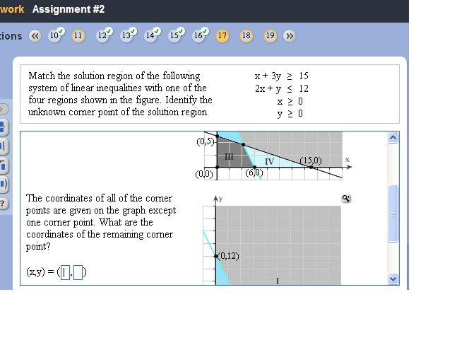 Solved Match the solution region of the following x + 3y 15 | Chegg.com