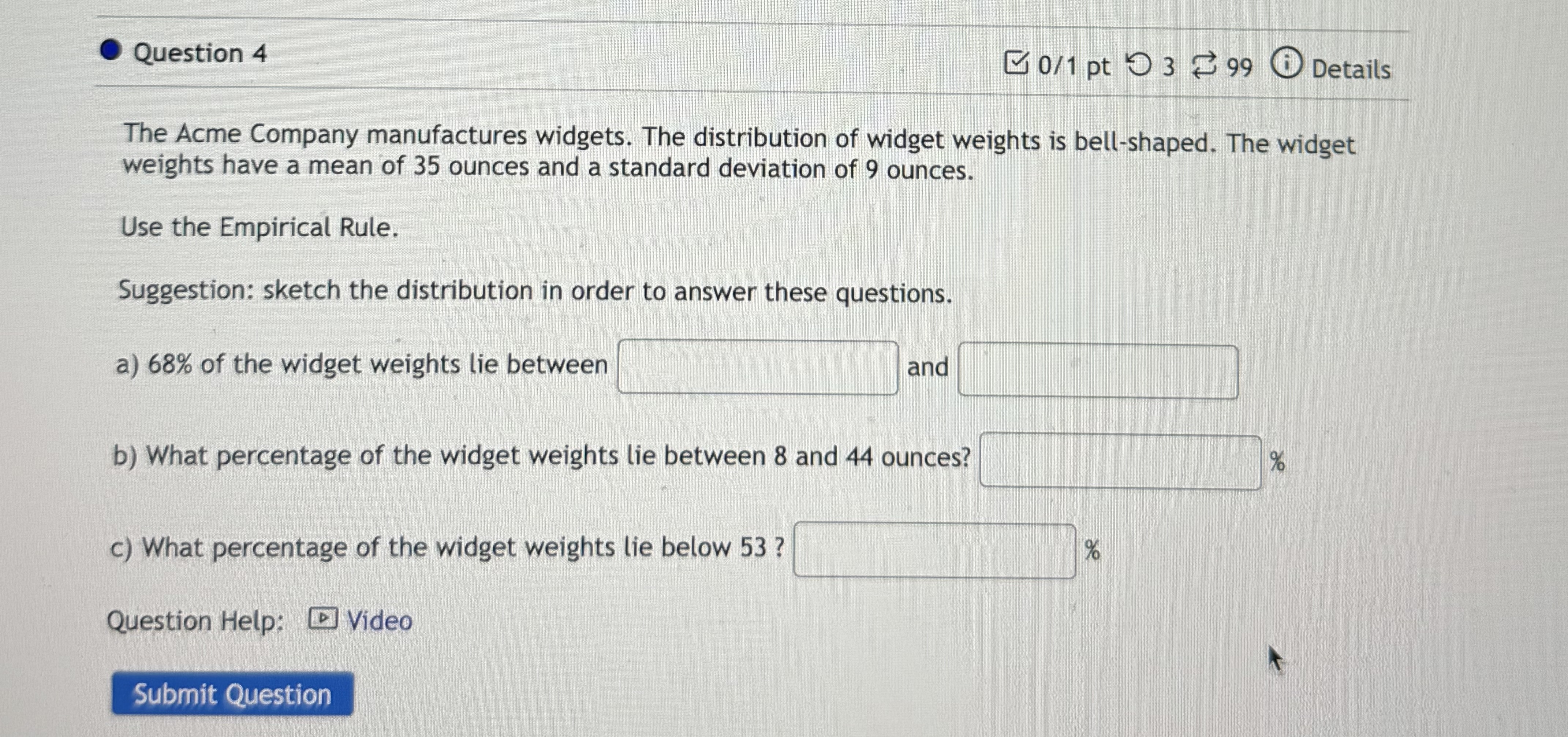 Solved The Acme Company manufactures widgets. The | Chegg.com