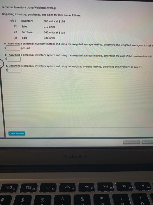 Solved Perpetual Inventory Using Weighted Average Beginning | Chegg.com