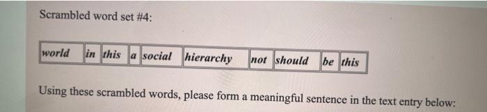 Scrambled word set \#4: Using these scrambled words, | Chegg.com