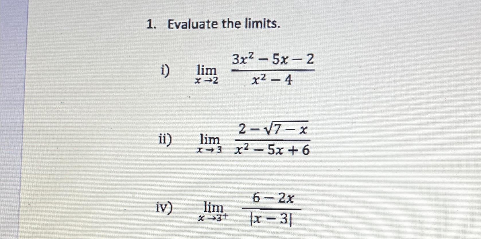 Solved Evaluate the | Chegg.com