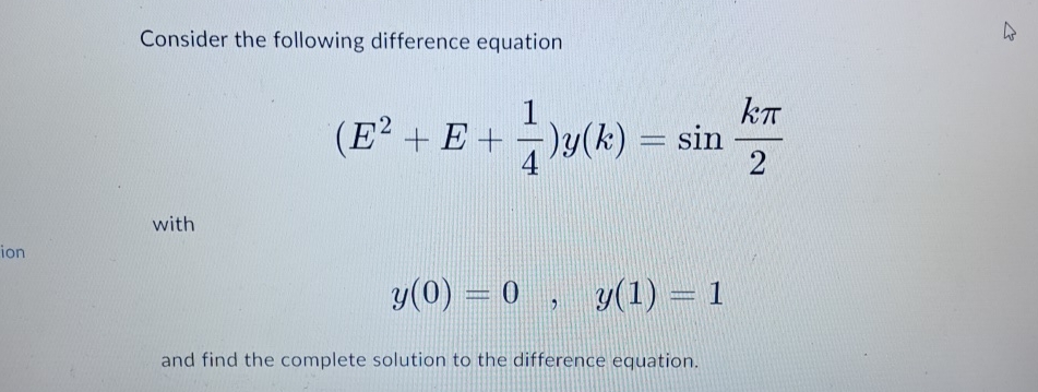 Solved Consider the following difference | Chegg.com