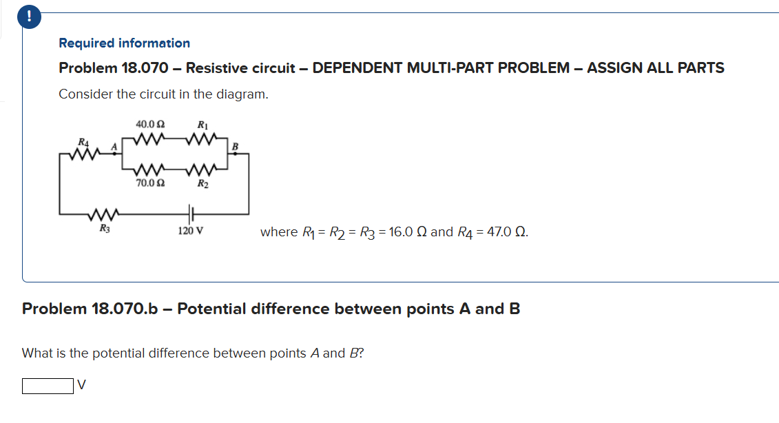 Solved Required informationProblem 18.070 - ﻿Resistive | Chegg.com