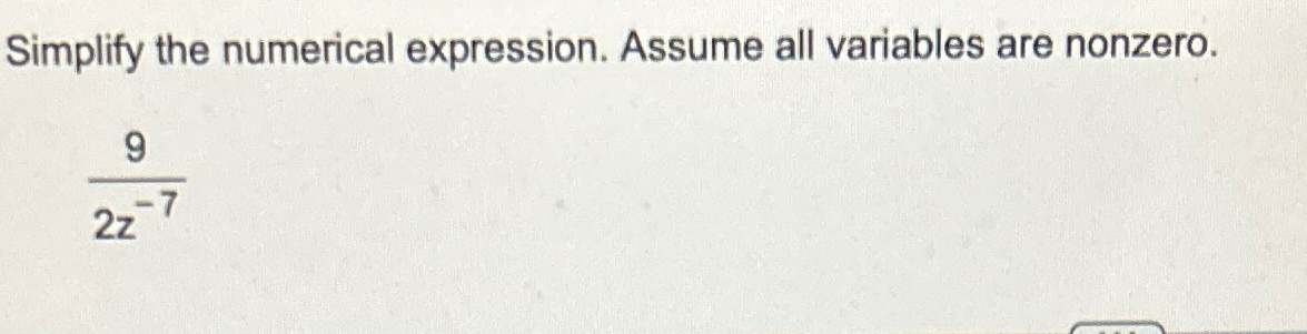 Solved Simplify the numerical expression. Assume all | Chegg.com
