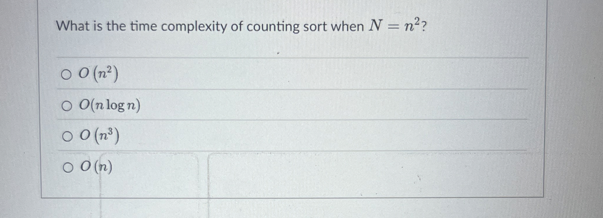 Solved What is the time complexity of counting sort when | Chegg.com