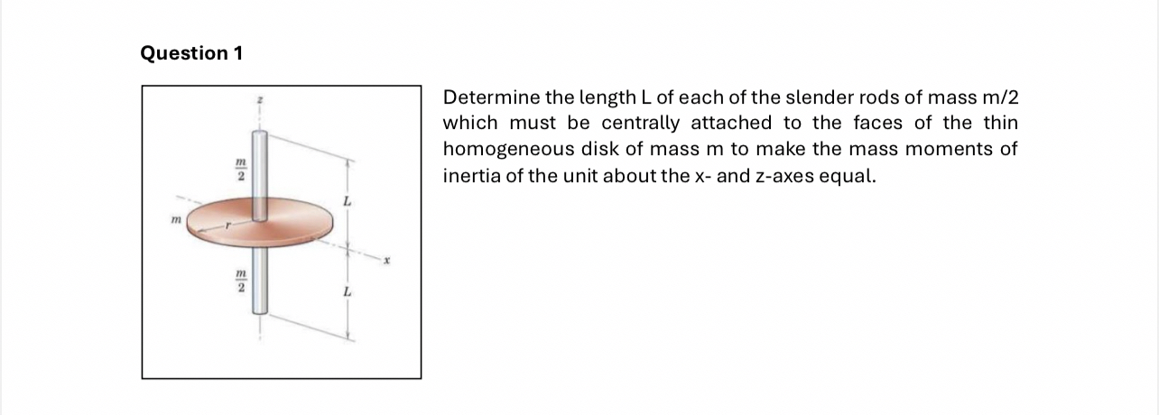 Solved Question 1Determine the length L ﻿of each of the | Chegg.com