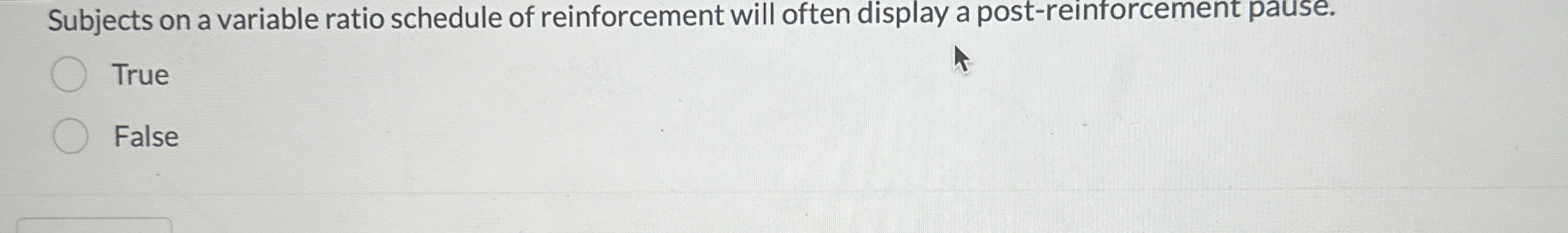 Solved Subjects on a variable ratio schedule of | Chegg.com