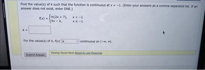 Solved Find the value(s) of k such that the function is | Chegg.com