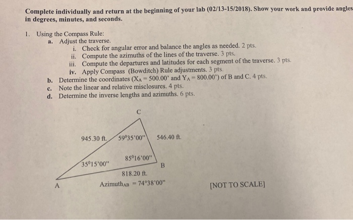 Solved Complete individually and return at the beginning of | Chegg.com