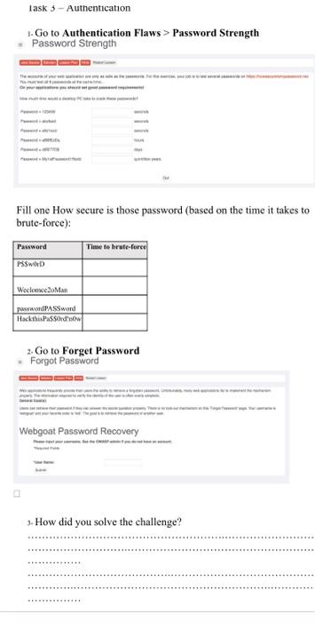 Solved Iask 5 - Authentication 1. Go to Authentication Flaws | Chegg.com