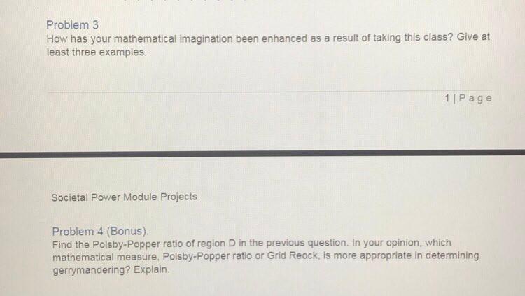 Solved Problem 2. Grid Reock ratio is one way to measure how | Chegg.com
