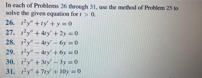 Solved 25. Euler Equations. An equation of the form 72d2y dy | Chegg.com