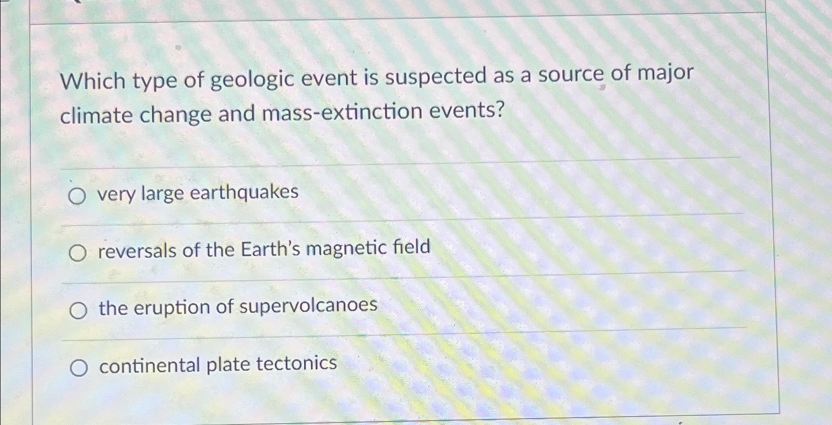 Solved Which type of geologic event is suspected as a source | Chegg.com