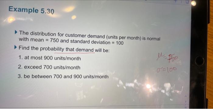 Solved The distribution for customer demand (units per | Chegg.com