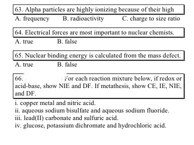 Solved 63. Alpha particles are highly ionizing because of | Chegg.com
