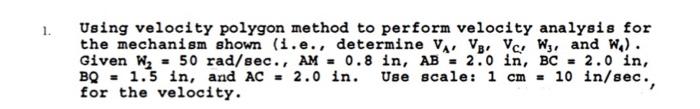 Solved Using velocity polygon method to perform velocity | Chegg.com