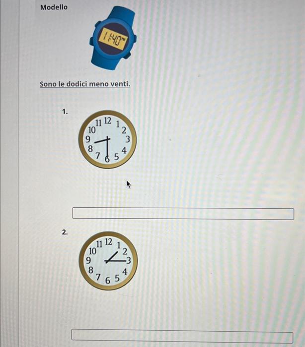 Solved Modello Sono le dodici meno venti. 1. 2.3. 9101181254 | Chegg.com