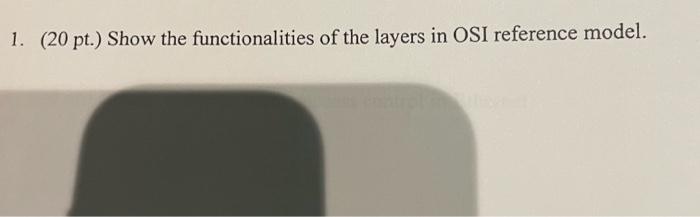 Solved 1. (20 pt.) Show the functionalities of the layers in | Chegg.com