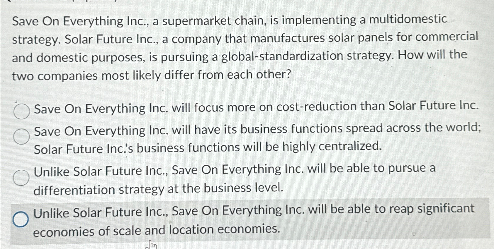 Solved Save On Everything Inc., a supermarket chain, is | Chegg.com