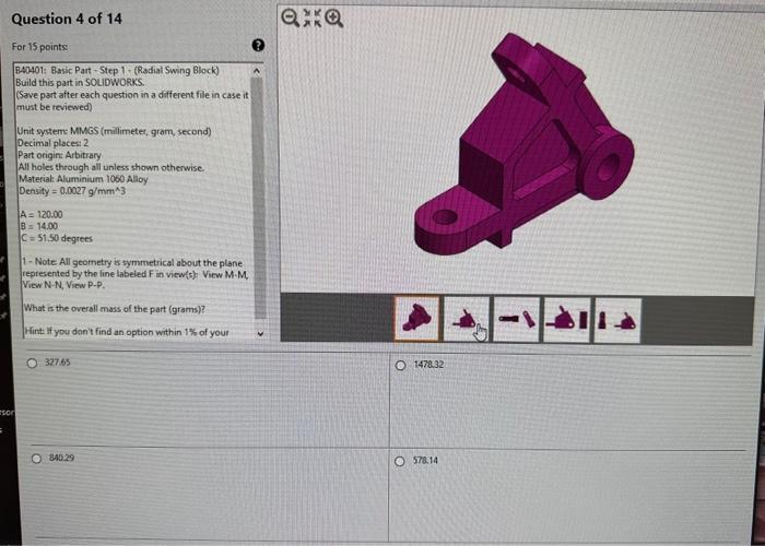 Solved B47401: Bassic Part - Step 1-(Radial Swing Block) | Chegg.com
